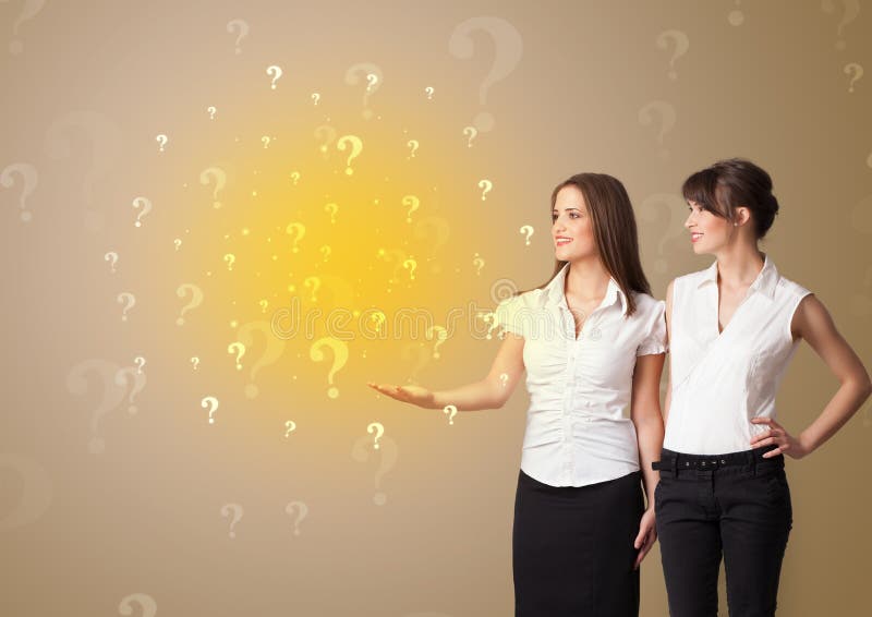 Person Presenting Something with Question Sign Concept Stock Image ...