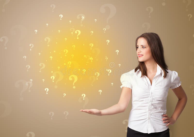 Person Presenting Something with Question Sign Concept Stock Photo ...