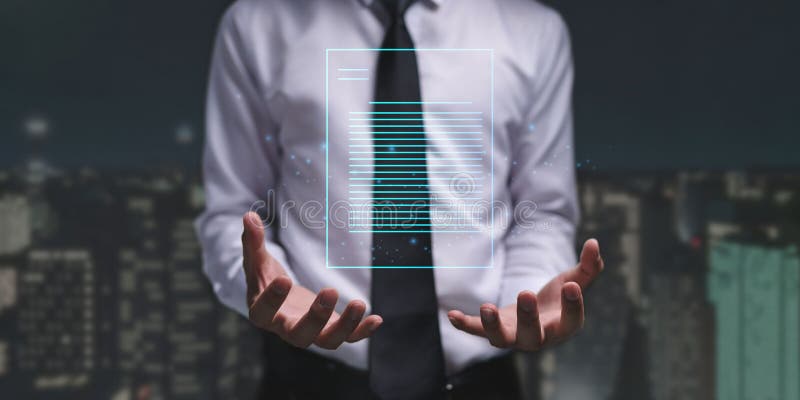 Person Presenting a Virtual Projection of Stock Photo - Image of form ...