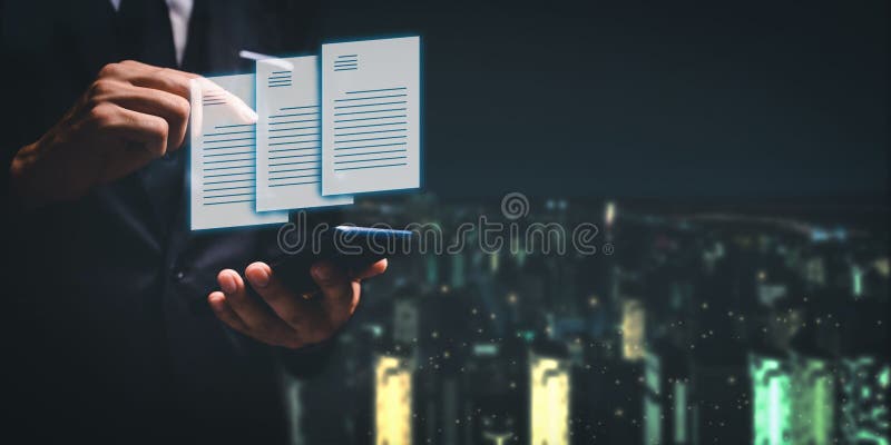 Person Presenting a Virtual Projection of Stock Image - Image of ...