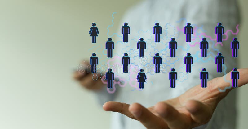 Person Presenting a Virtual Projection of the Concept of Team Stock ...