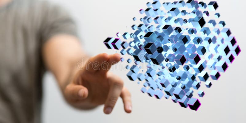 Person Presenting a Virtual Projection of the Concept of Unity and ...