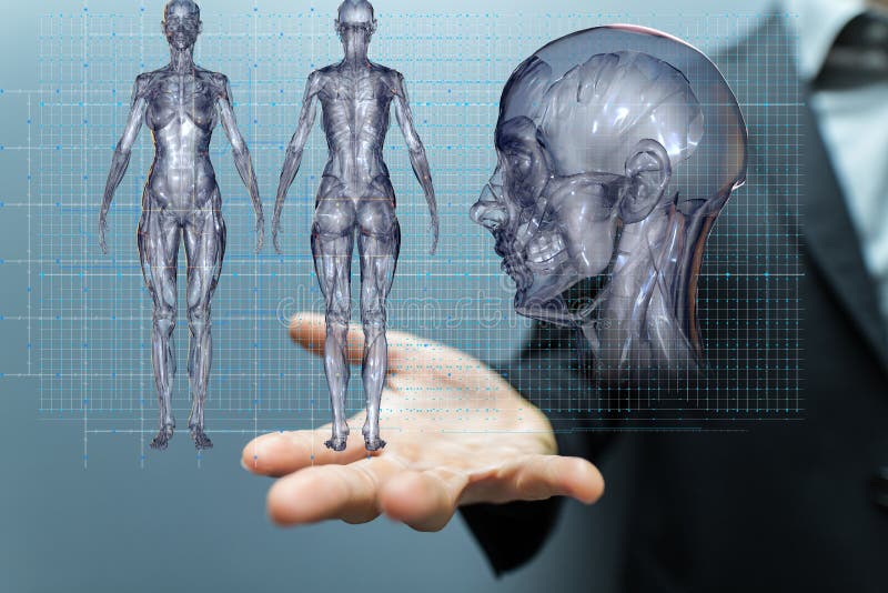 Person Presenting the Virtual Projection of an Interface As a Medical ...