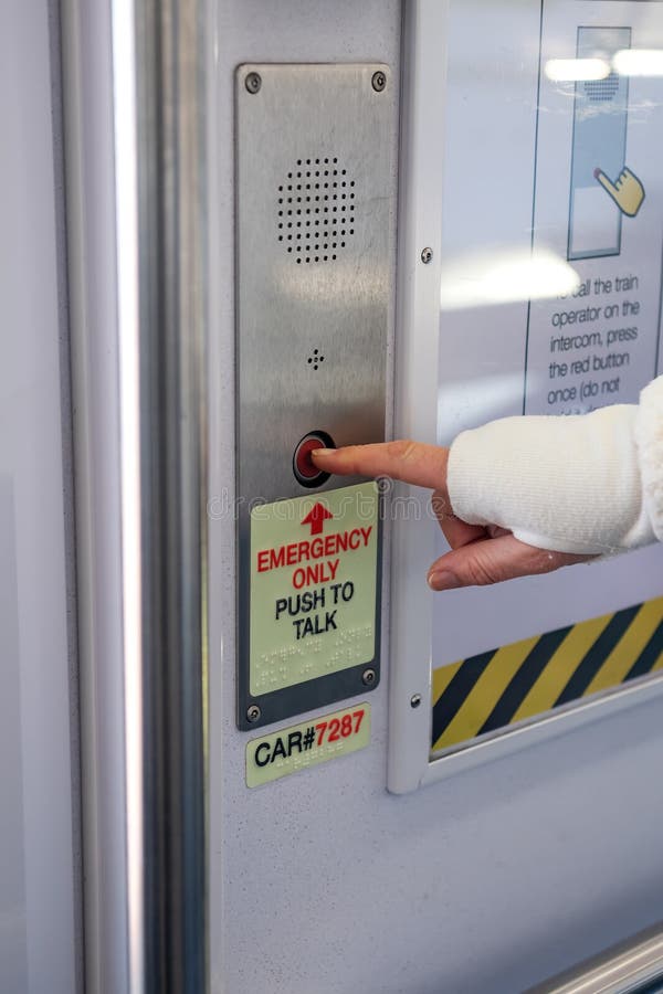 The Person Presses the Button To Call and Talk with the Support Service ...