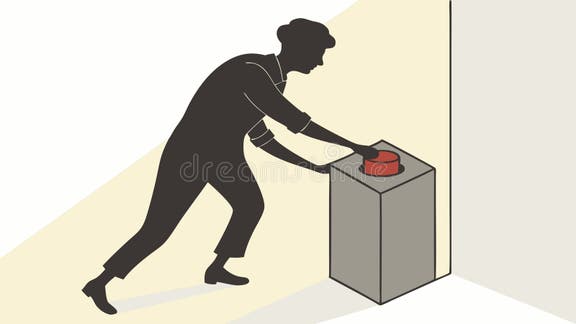 Person Pressing a Button, Initiation and Control, Vector Design ...