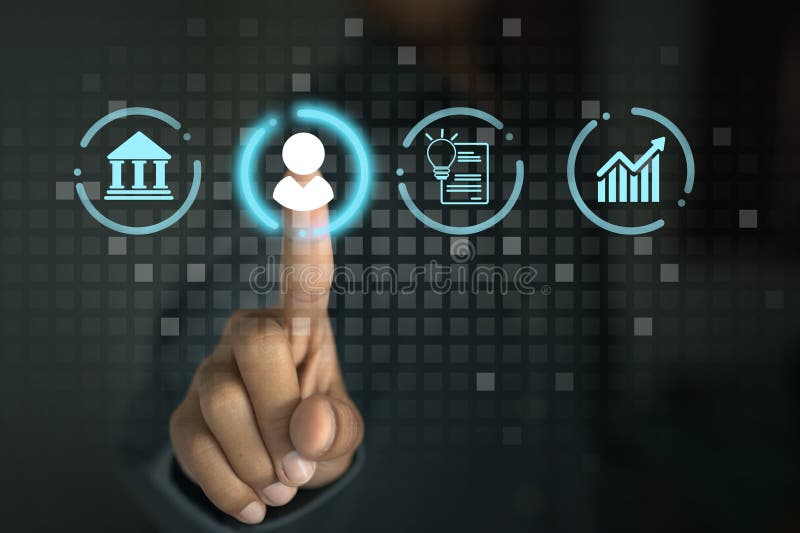 Person Pressing Button Interface Screen Shows Stock Photos - Free ...