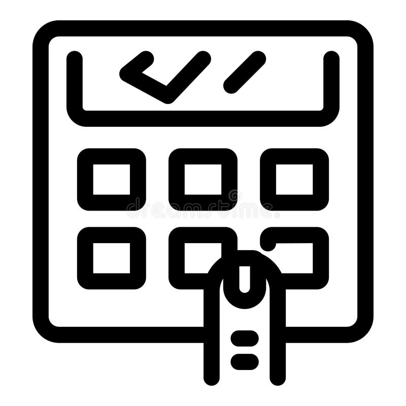Person Pressing Button on Security System Keypad Icon Stock Vector ...