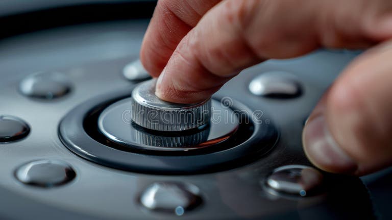 A Person Pressing a Button on the Side of an Electronic Device, AI ...