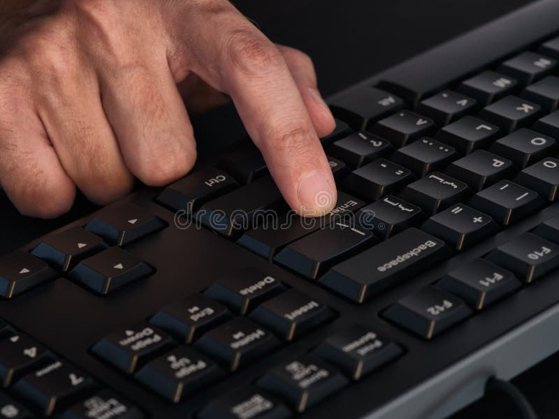 Pressing enter key stock image. Image of computer, communication - 23492713