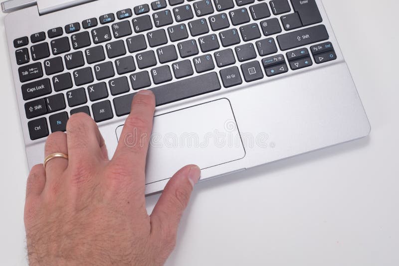 Person Pressing Space Button on Laptop Keyboard Stock Image - Image of ...