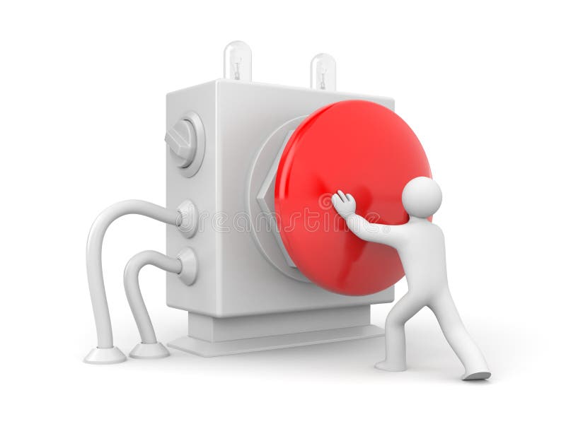 Person Pressing Stop Button Stock Illustration - Illustration of abort ...