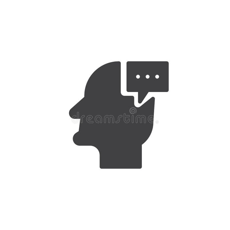 Person Profile with Chat Bubble Icon Vector Stock Vector - Illustration ...