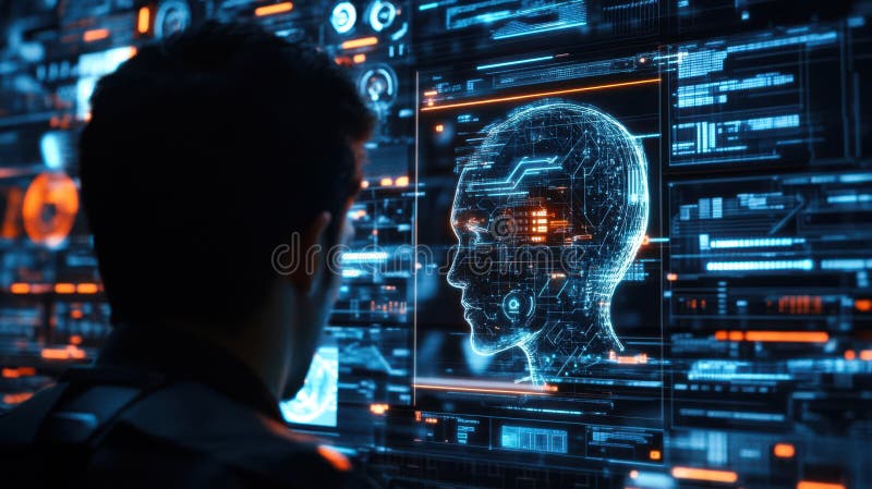 Person Programming an Advanced AI System with a Computer Interface ...