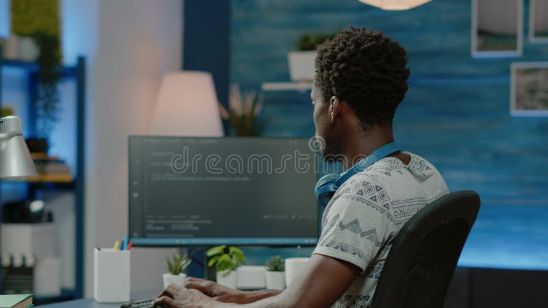 Person Programming Website Firewall with Codes on Computer Stock Photo ...