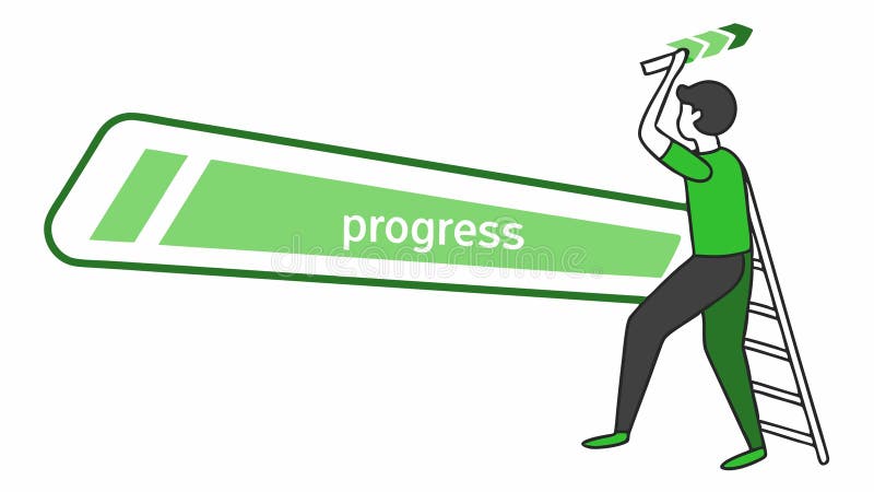 Person Progressing on Progress Bar, Achievement and Development, Vector Design Generative AI ...