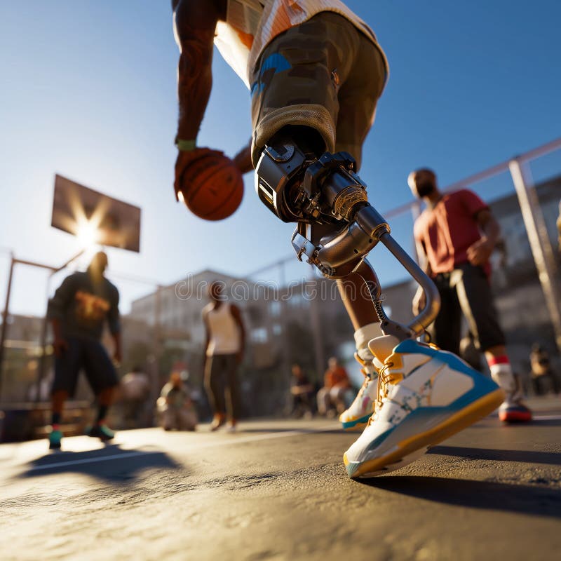 Person with a Prosthetic Leg Playing Basketball Stock Image - Image of prosthetic, latin: 373213471