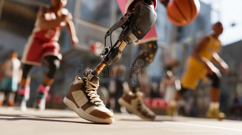 Person with a Prosthetic Leg Playing Basketball Stock Photo - Image of ...