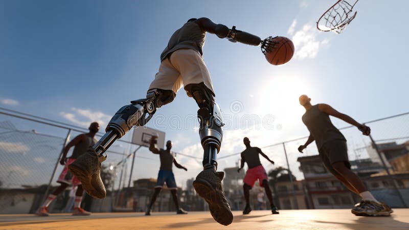 Person with a Prosthetic Leg Playing Basketball Stock Photo - Image of ...