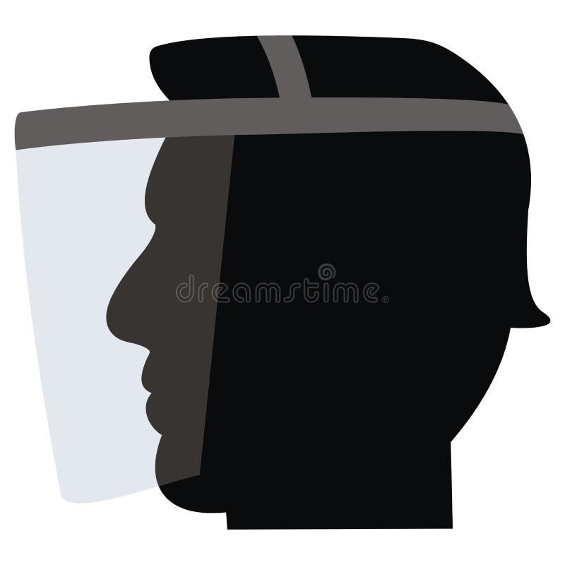 Person with Protective Face Shield, Vector Icon Stock Vector ...