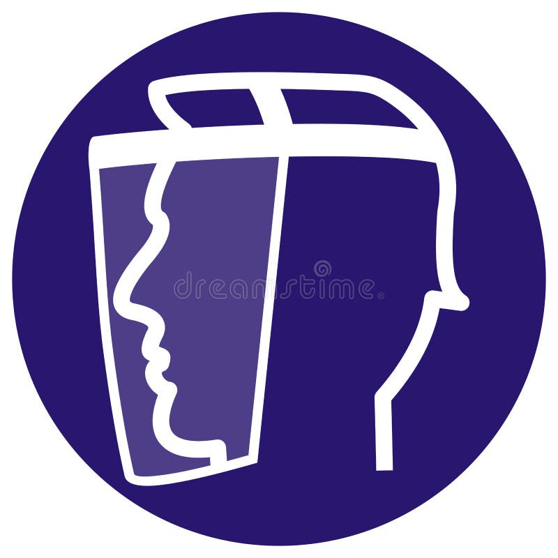 Protective Face Shield, Blue Circle Command Tag, Eps. Stock Vector ...