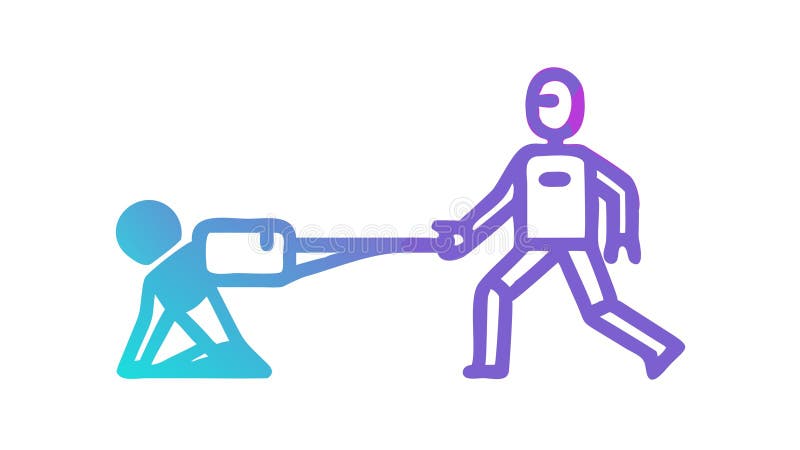 Person Pulling Heavy Load, Demonstrating Strength and Effort, Vector ...