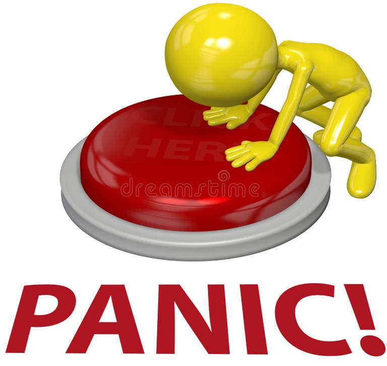 Person Push Button PANIC Problem Concept Stock Illustration ...