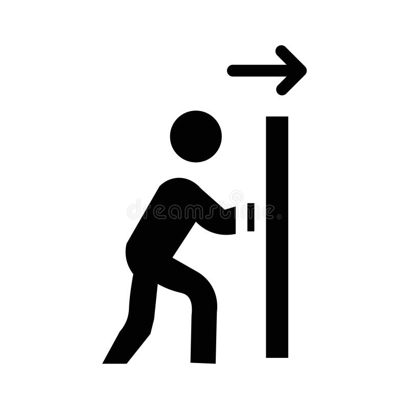 Person Push the Door Icon Web Design in Vector Stock Vector ...