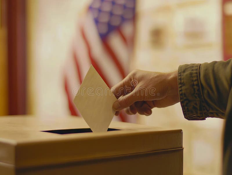 A Person Putting a Voting Card into a Ballot Box Stock Image - Image of ...