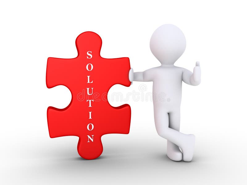 Person with a Puzzle Piece As Solution Stock Illustration ...