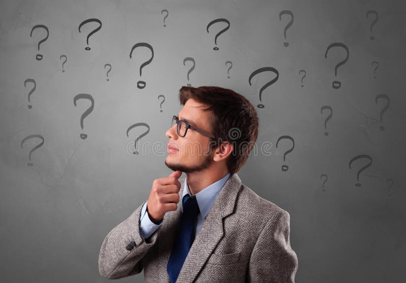 Girl Question. Woman with Doubtful Expression and Question Marks ...