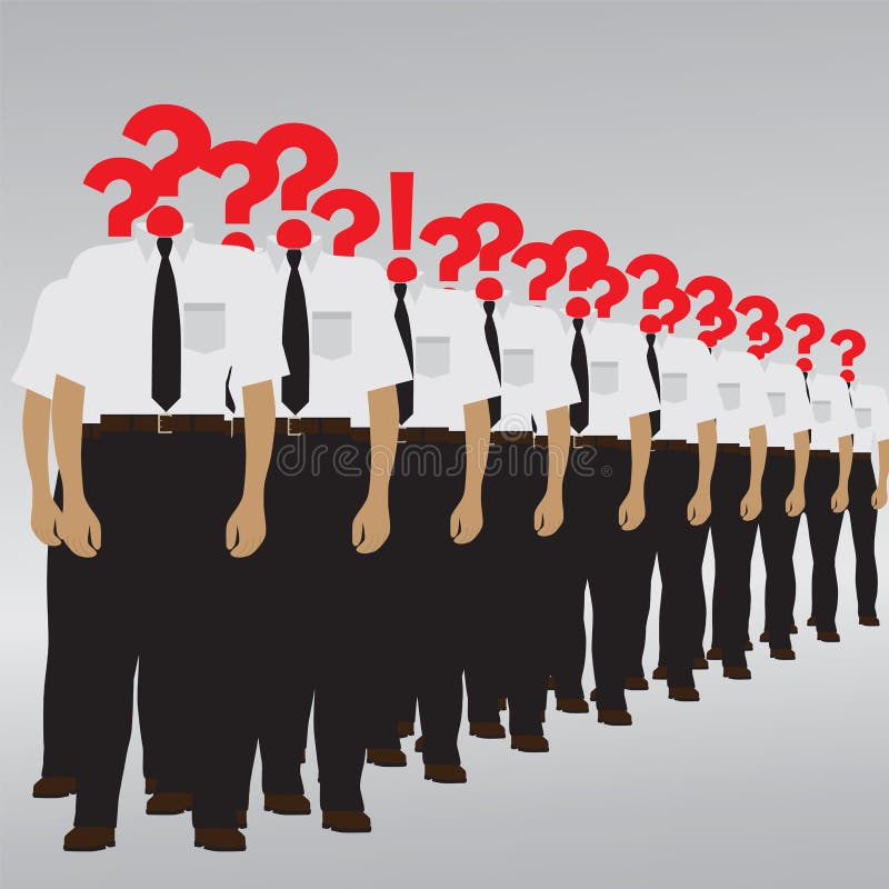 The Person with a Question Mark and an Exclamation Mark. Stock Vector ...