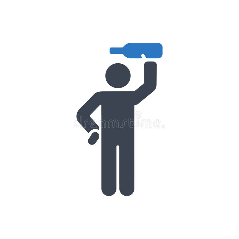 Person Raising Bottle Icon stock vector. Illustration of symbol - 376290022