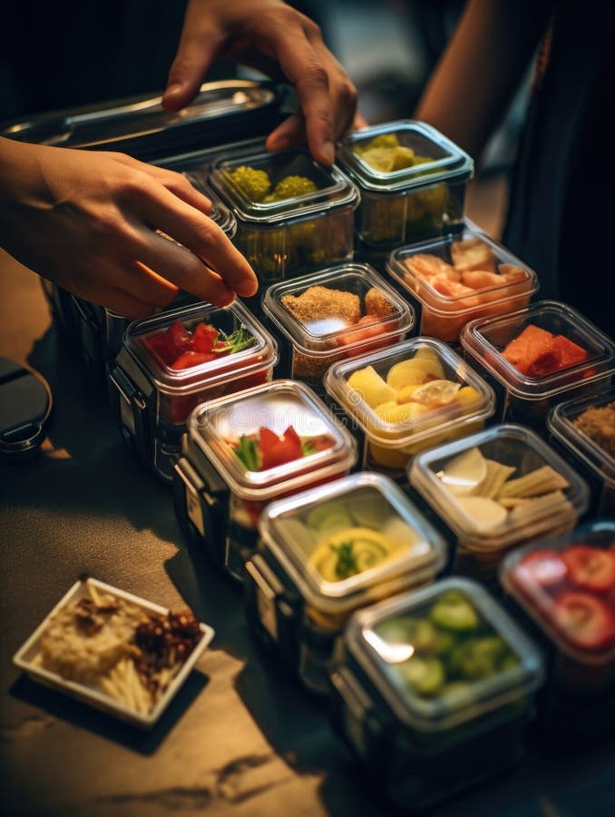 A Person is Reaching into a Container of Fruit Stock Photo - Image of ...