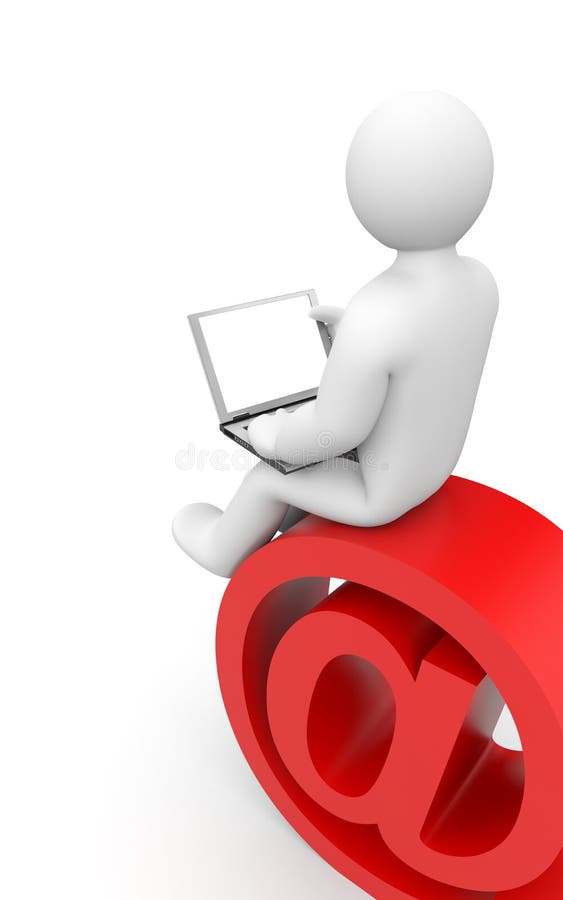 Person read emails stock illustration. Illustration of email - 17619353