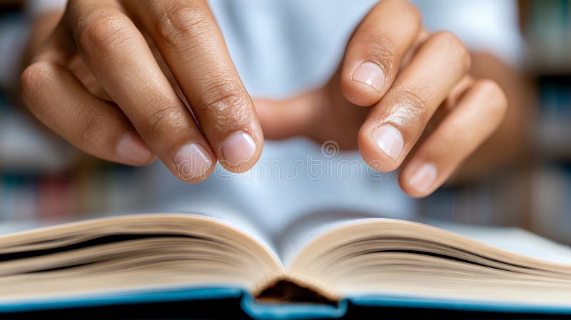 Person Reading Book Hands Open Pages Learning Education Knowledge Stock ...