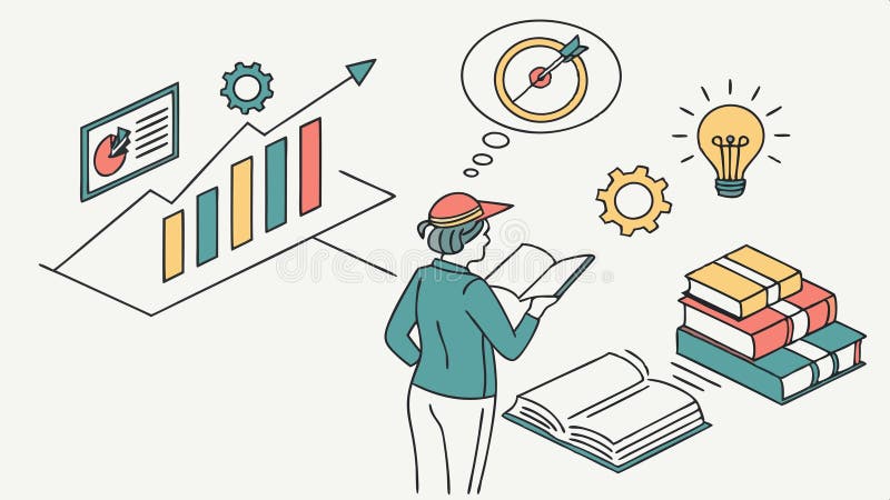 Person Reading Book with Idea Icons, Learning and Knowledge Concept ...