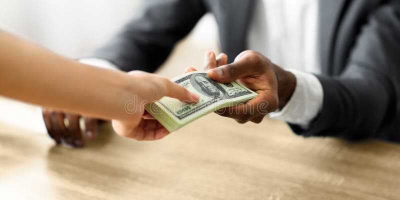 Person Receiving Cash Payment Stock Image - Image of market, finance ...