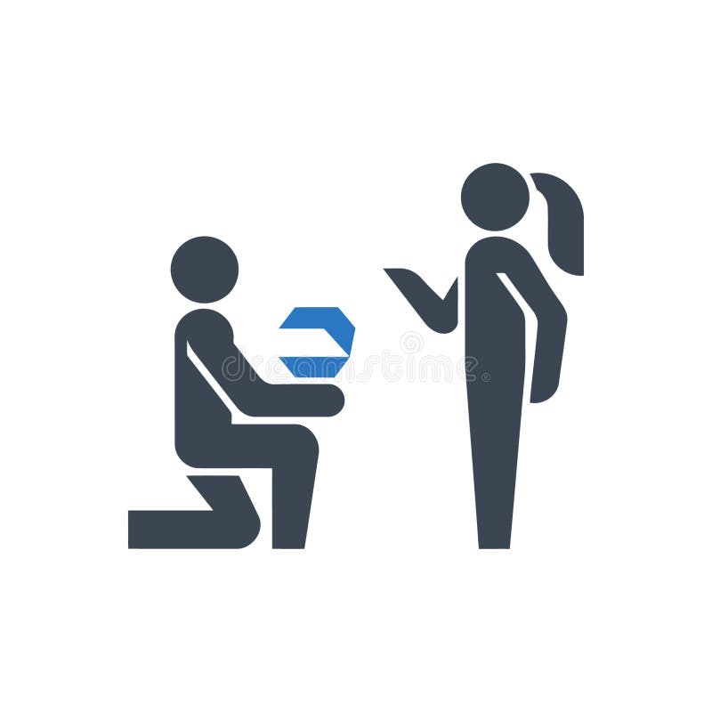 Person Receiving Proposal Gesture Icon Stock Illustration ...