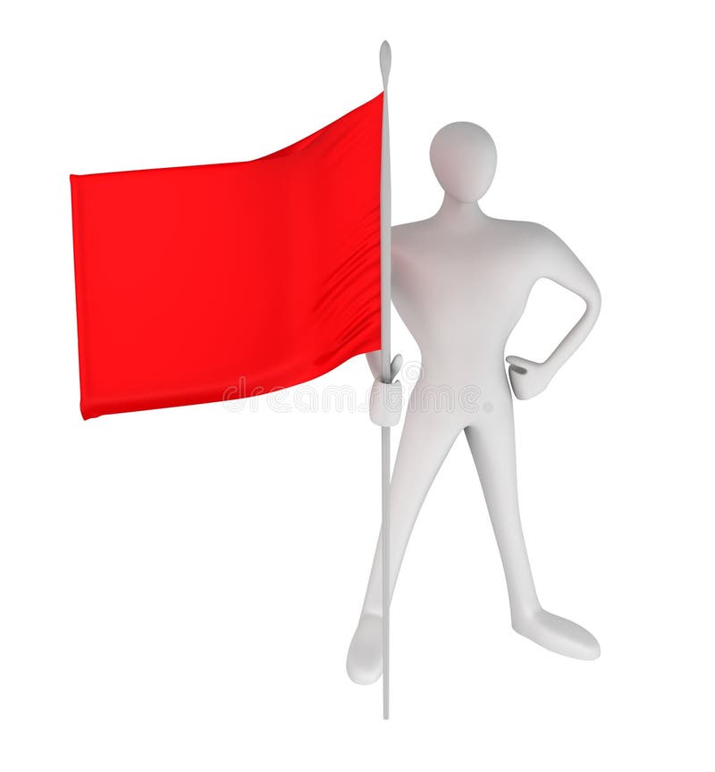 Person with red flag stock illustration. Illustration of object - 25758763