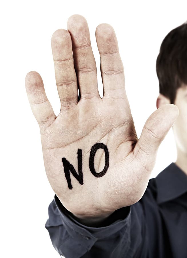 Person with Refusal Gesture Stock Image - Image of filtered, disagree ...