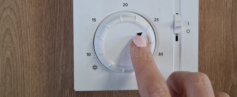Person Regulates the Air Temperature in Room at Home or in Office Using ...