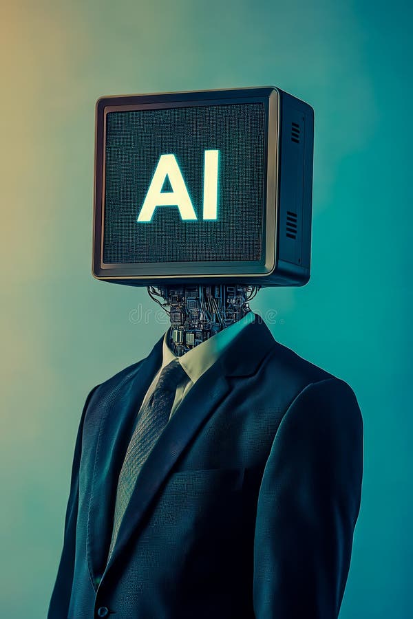 Person with a Retro-style Computer Screen As a Head, the Screen ...