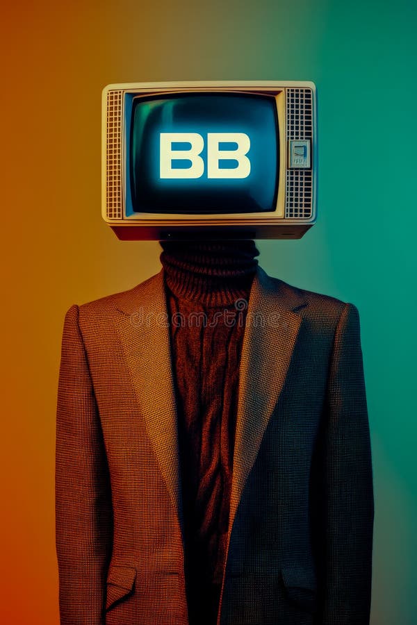 Person with a Retro-style Computer Screen As a Head, the Screen ...