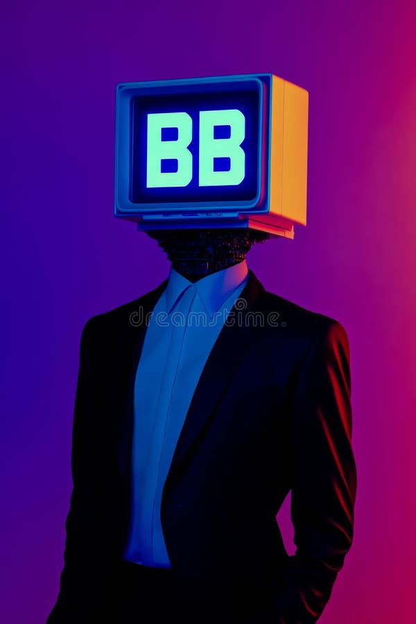 Person with a Retro-style Computer Screen As a Head, the Screen ...