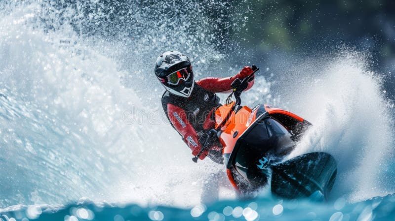 Person Riding Jet Ski in Water Stock Photo - Image of rapid, adrenaline ...