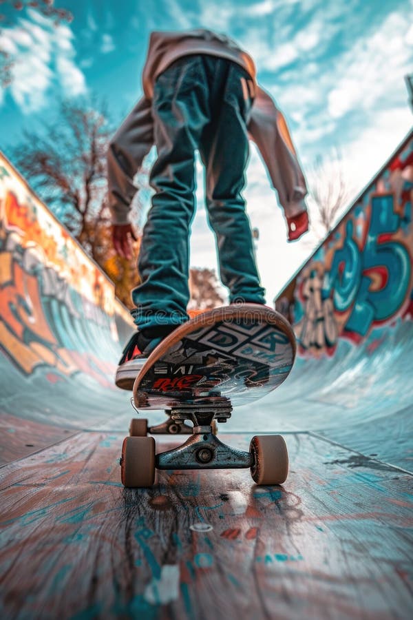 A Person Riding a Skateboard on a Ramp Stock Image - Image of exercise ...