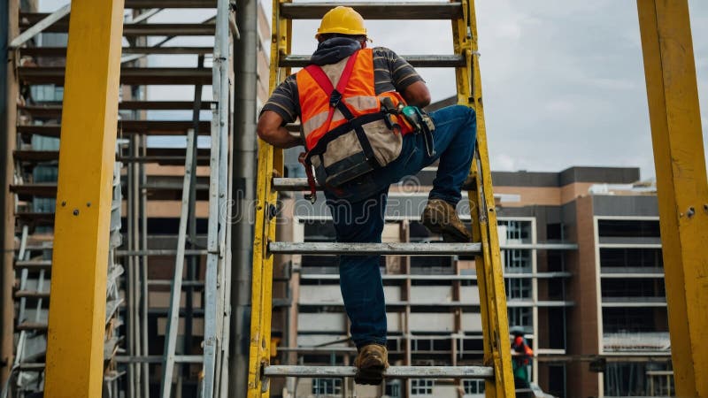 Person at Risk on Construction Site Stock Illustration - Illustration ...