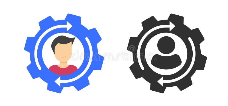 Person Account Data Editing Cog Wheel Icon Vector Simple Line Outline ...