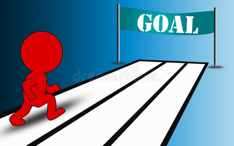 Person Run Toward the Finishing Line Stock Illustration - Illustration ...