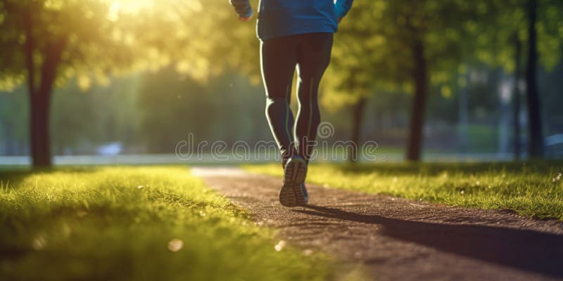 The Runner is Running at Morning with AI Generated. Stock Illustration ...